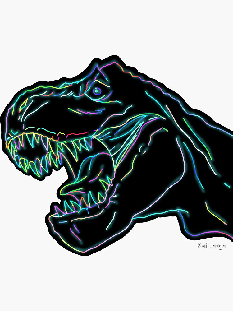 "Neon T-Rex" Sticker by KaiLietge | Redbubble