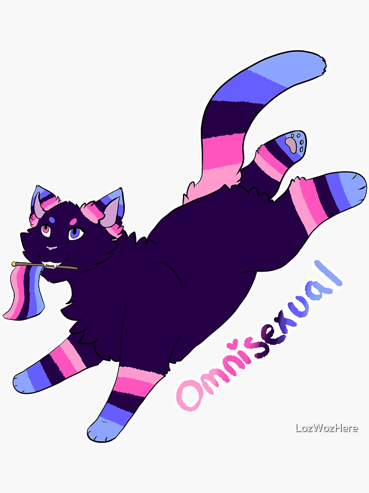 "Pride Cats - Omnisexual" Sticker for Sale by LozWozHere | Redbubble
