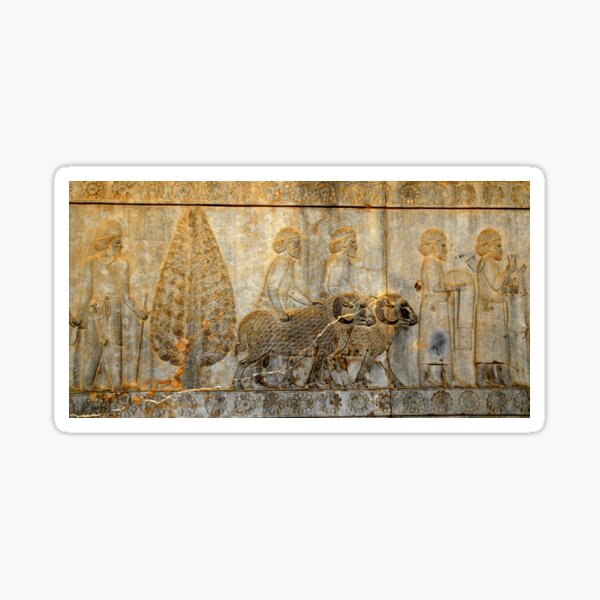 "Persians Envoys Bearing Gifts Relief Persepolis Persia Iran" Sticker ...