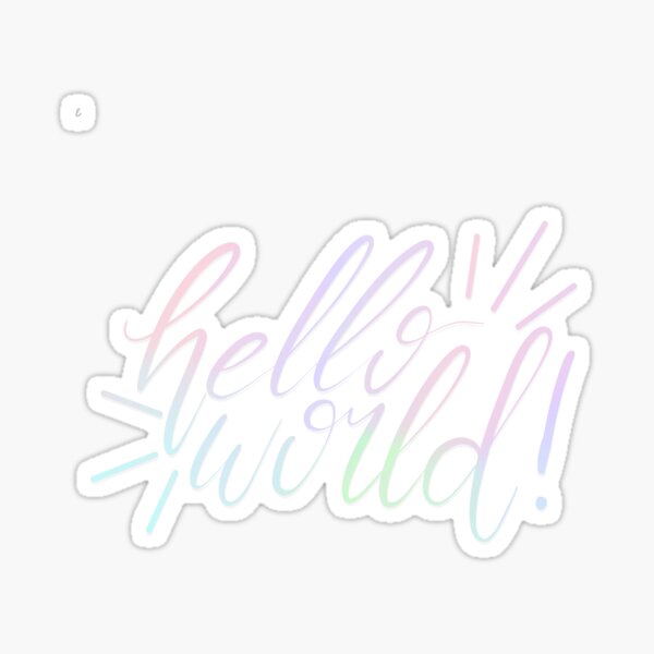 "hello world!" Sticker by goddamn-emokid | Redbubble