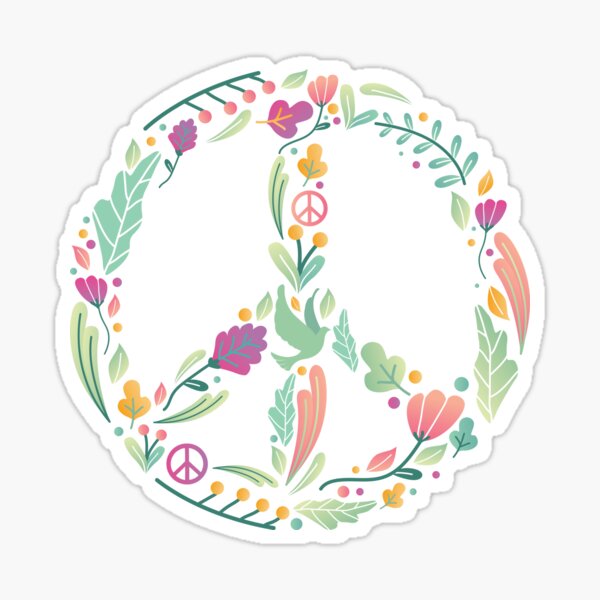 "Peace Love Sign" Sticker by ATN-Studio | Redbubble