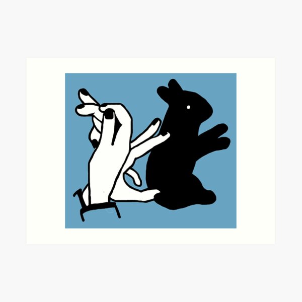 Rabbit Hand Shadow Art Prints | Redbubble