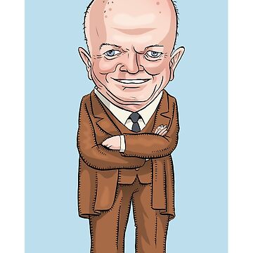 "President Dwight D. Eisenhower" Sticker for Sale by MacKaycartoons ...