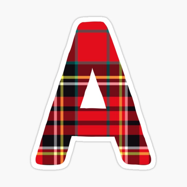 "Red Plaid Letter A" Sticker for Sale by Yviemakes | Redbubble