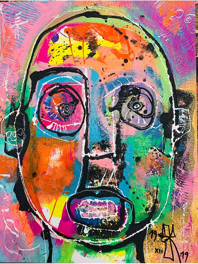 "Neo-expressionism, brut art, spontaneous art, black and colors, free ...
