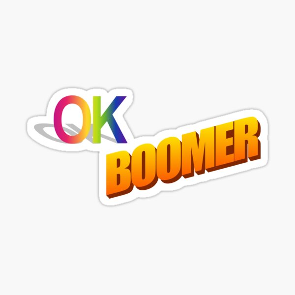 "OK Boomer Word Art Meme" Sticker for Sale by memeasaurus | Redbubble