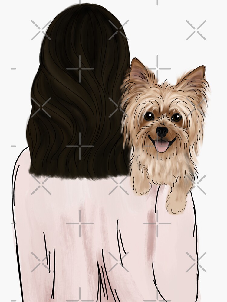 "Yorkie Dog Mom" Sticker by ktscanvases | Redbubble