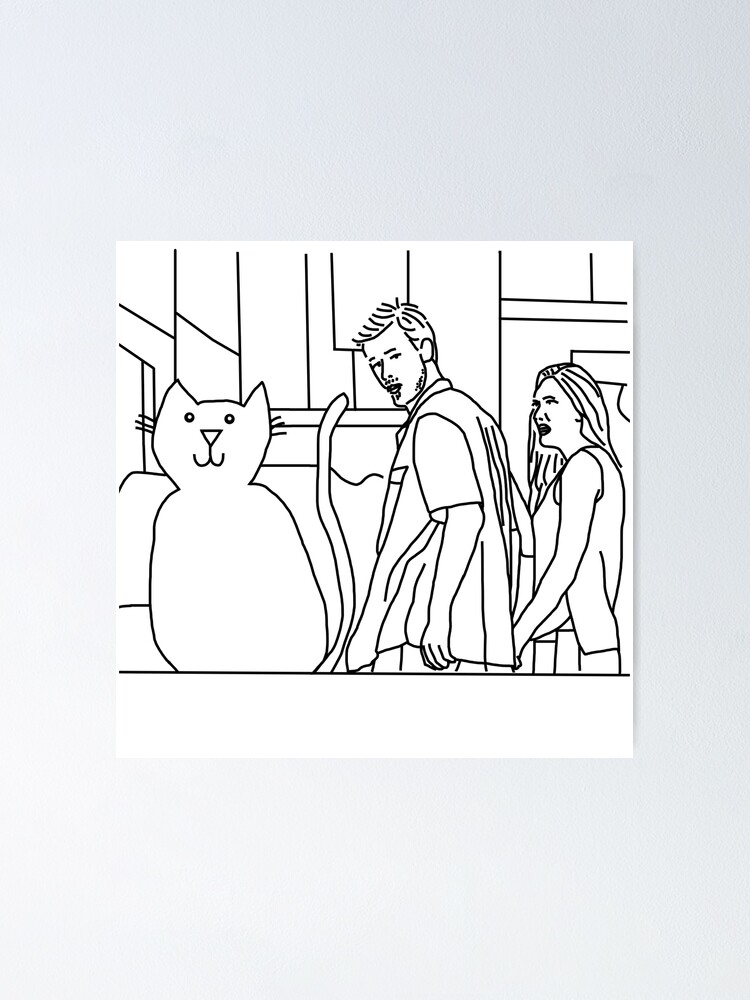 "Distracted Boyfriend Meme with Yellow Cat Outline" Poster for Sale by ...
