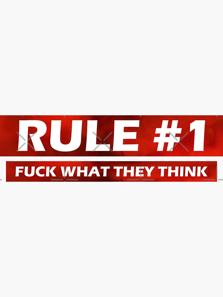 "Rule Number One" Sticker for Sale by HiddenStar02 | Redbubble