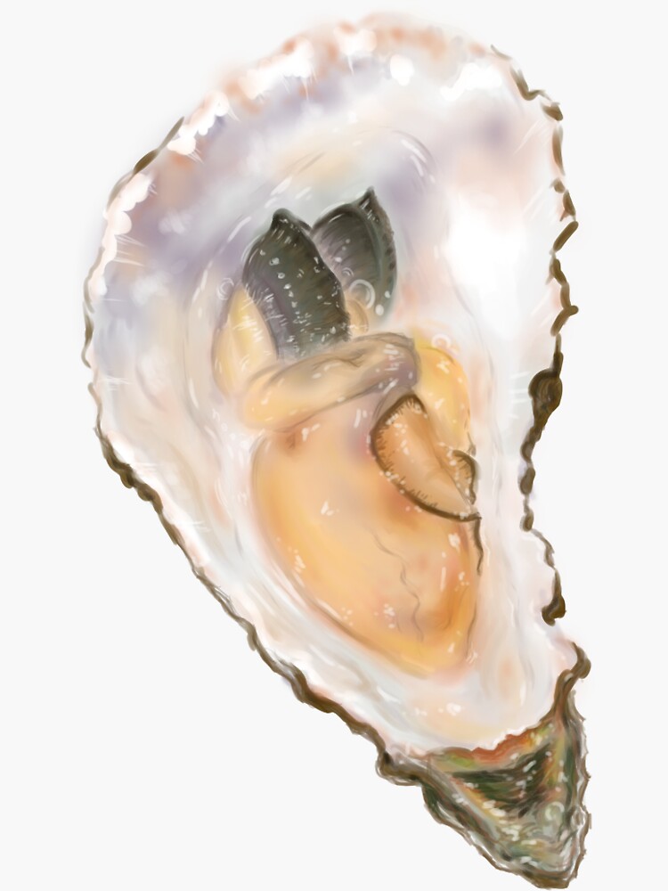 "Oyster on the Half Shell" Sticker for Sale by dinatrix | Redbubble