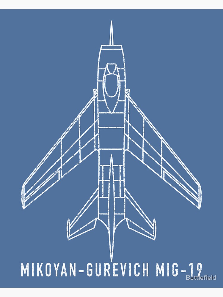 "Mikoyan-Gurevich MiG-19 Jet Fighter Plane Soviet Warplane Blueprint ...