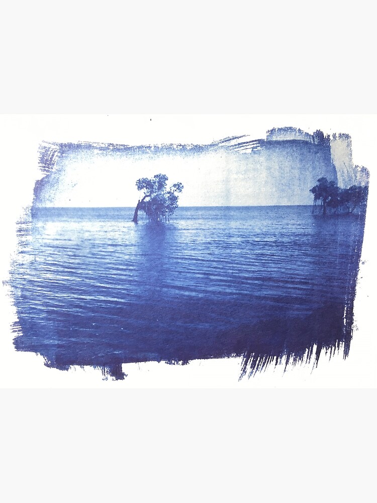 "Cyanotype Tropical Summer Beach Print" Art Print by azeer-esmail ...