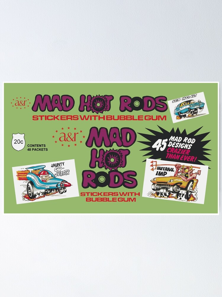 "Mad Hot Rods Display Box " Poster for Sale by Retrostickersnz | Redbubble