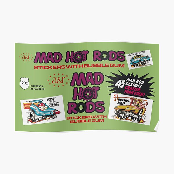 "Mad Hot Rods Display Box " Poster for Sale by Retrostickersnz | Redbubble