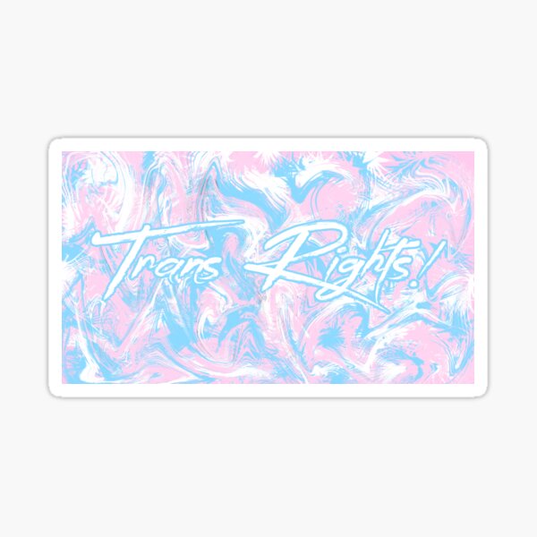 "Trans Rights! Marbled logo" Sticker for Sale by austintyner | Redbubble