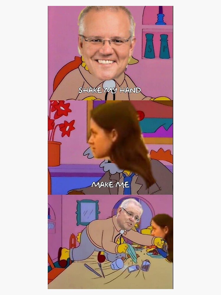 "Scomo SHAKE MY HAND" Sticker for Sale by OllieO11 | Redbubble