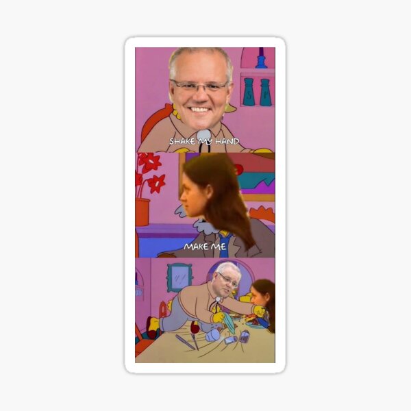 "Scomo SHAKE MY HAND" Sticker for Sale by OllieO11 | Redbubble