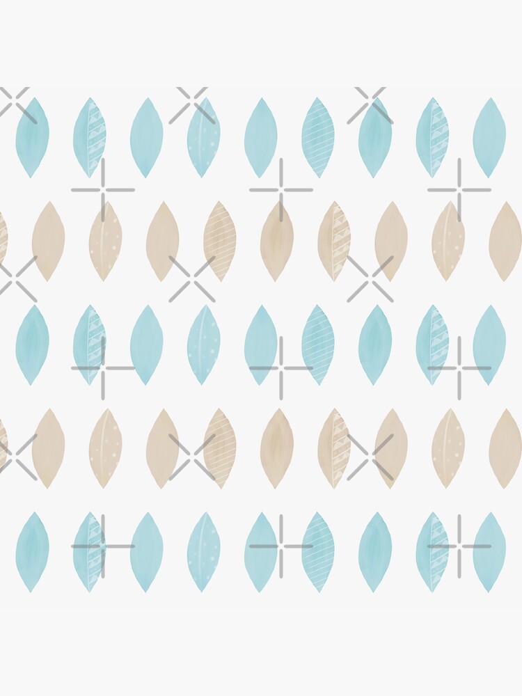 Póster «Hojas en colores pastel - paleta azul claro y tostado» de ...