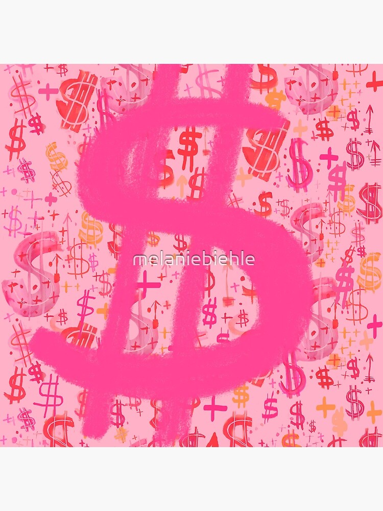 "Pink Dollar Signs" Acrylic Block for Sale by melaniebiehle | Redbubble