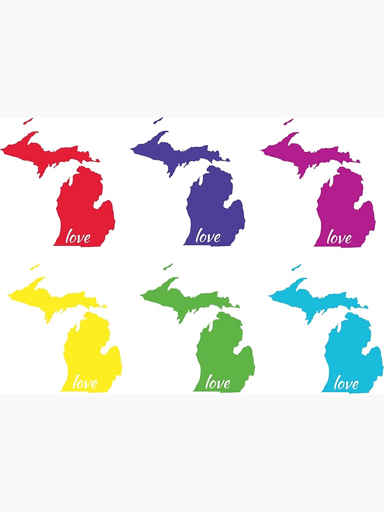 "Michigan Love Multicolored " Art Print for Sale by GeographerDude ...