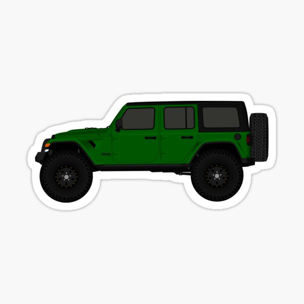 "Green Jeep Wrangler JL Unlimited Rubicon - 4 door" Sticker for Sale by ...