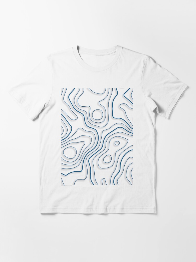 "Contour lines Topography Map White/Blue" T-shirt for Sale by metaphex ...