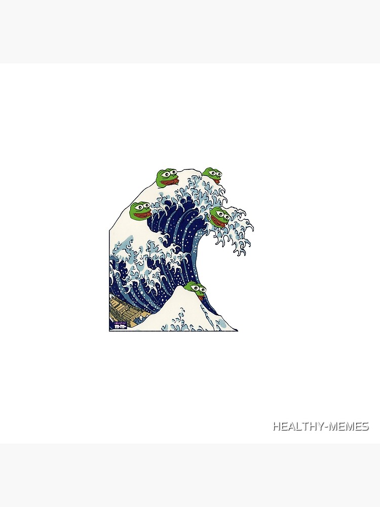 "The Great Wall of PePe Heatlhy Meme Japanese Style Wave Digital Art ...