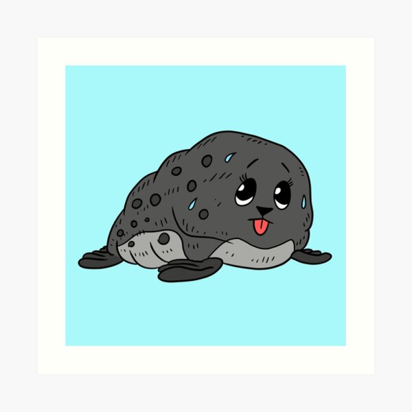 "fat seal, chubby and cute cartoon seals. kawaii" Art Print by ...