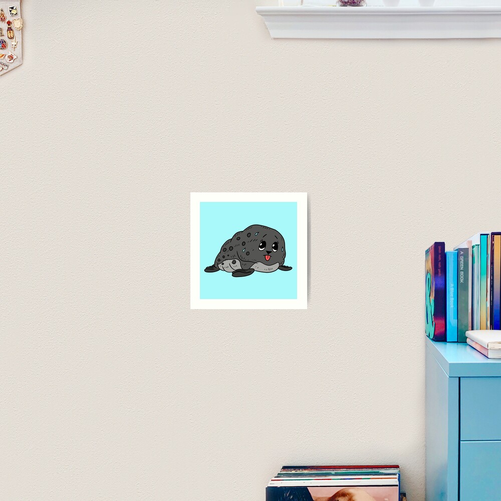 "fat seal, chubby and cute cartoon seals. kawaii" Art Print by ...