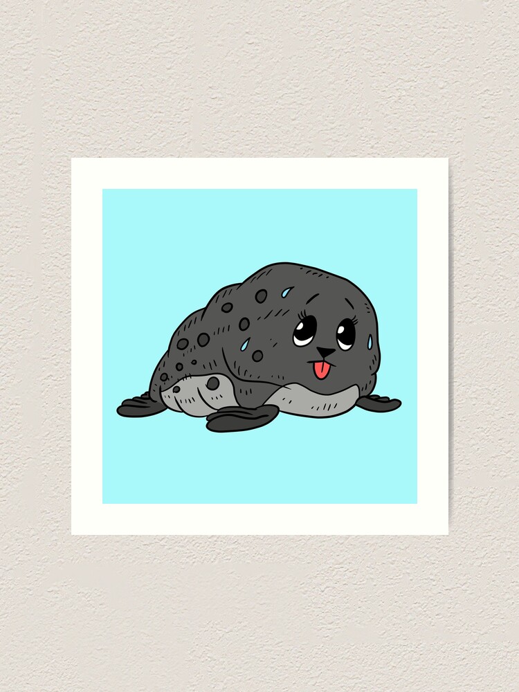 "fat seal, chubby and cute cartoon seals. kawaii" Art Print by ...