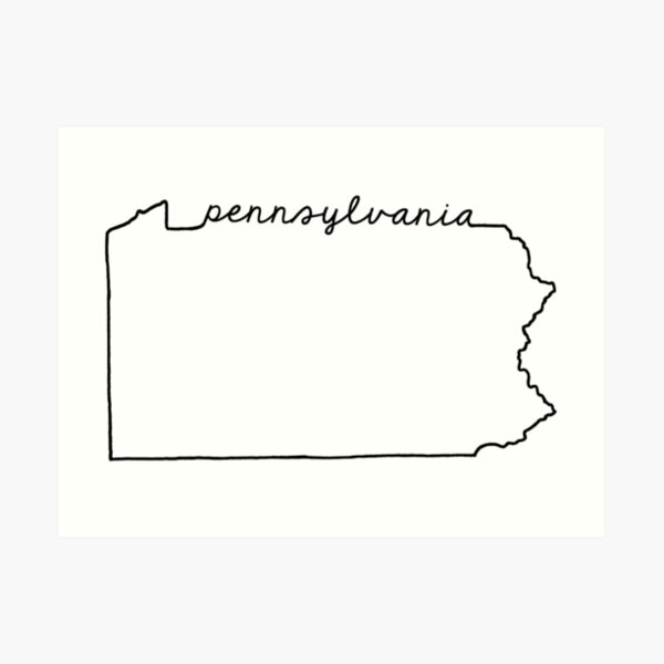 "Pennsylvania State Outline" Art Print for Sale by jamiemaher15 | Redbubble