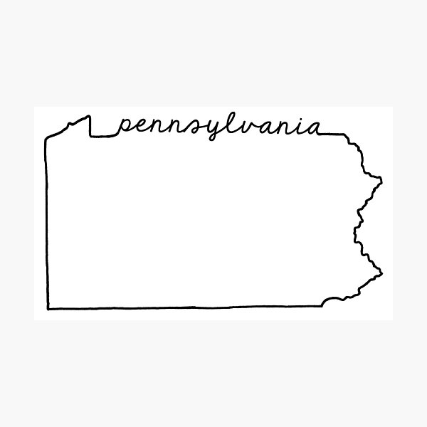 "Pennsylvania State Outline" Photographic Print for Sale by ...