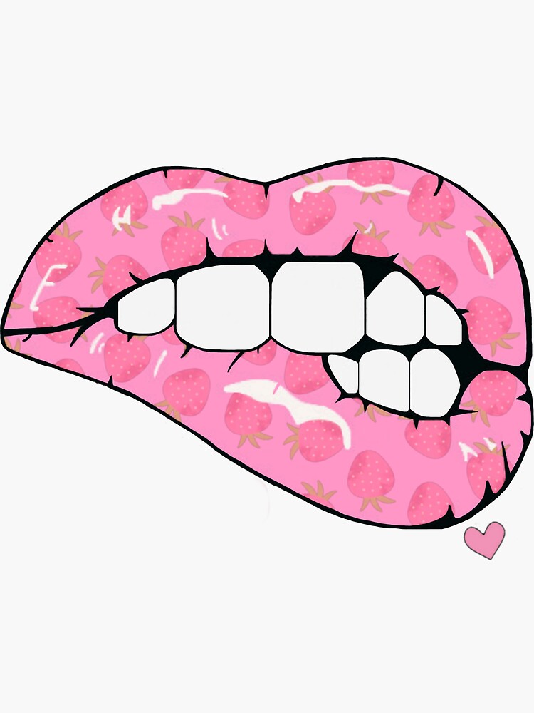 "Strawberry Lipstick" Sticker for Sale by unclecracker | Redbubble