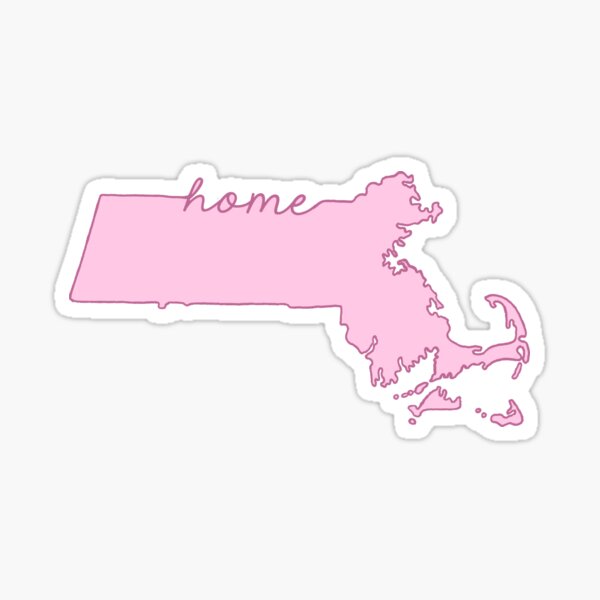 "Massachusetts Home State Pink" Sticker for Sale by Jamie Maher | Redbubble