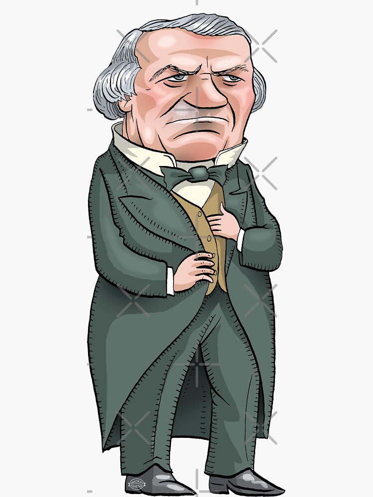 "President Andrew Johnson" Sticker for Sale by MacKaycartoons | Redbubble