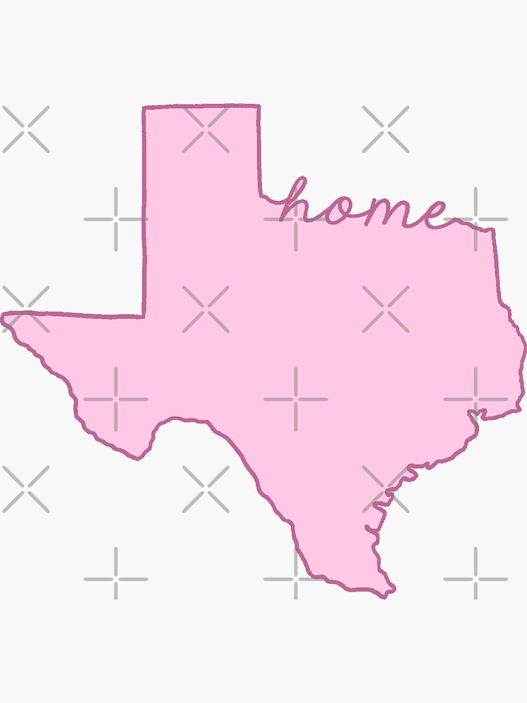 "Texas Home State Outline Pink" Sticker for Sale by jamiemaher15 ...
