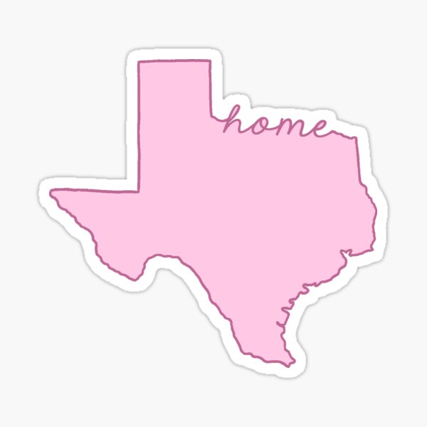 "Texas Home State Outline Pink" Sticker for Sale by jamiemaher15 ...