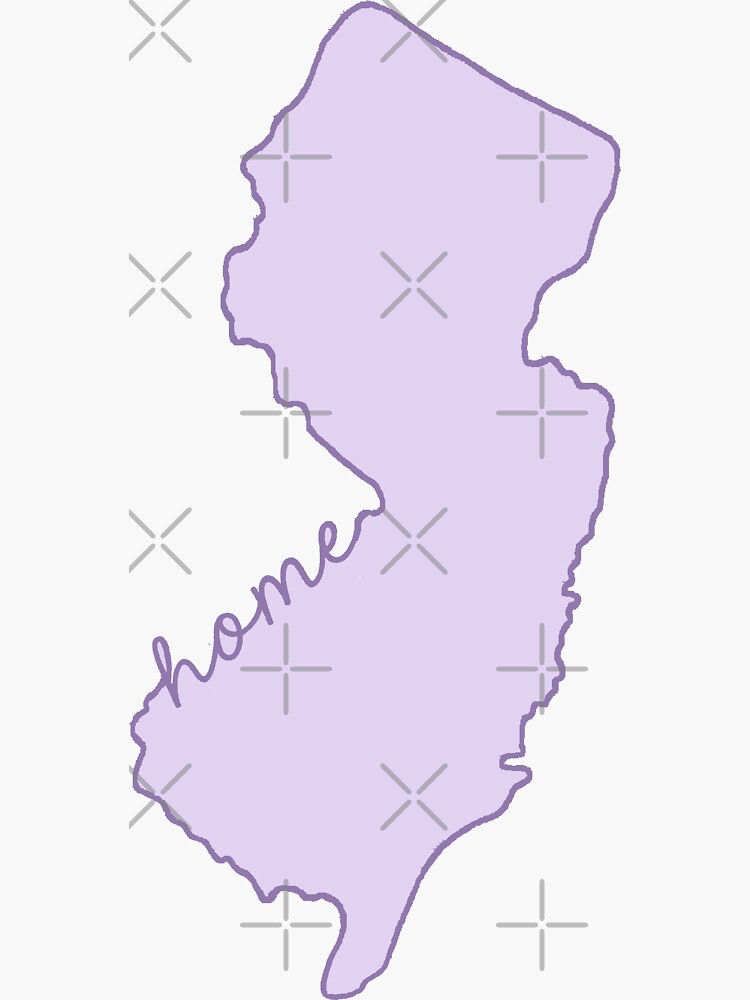 "New Jersey Home State Purple" Sticker for Sale by jamiemaher15 | Redbubble