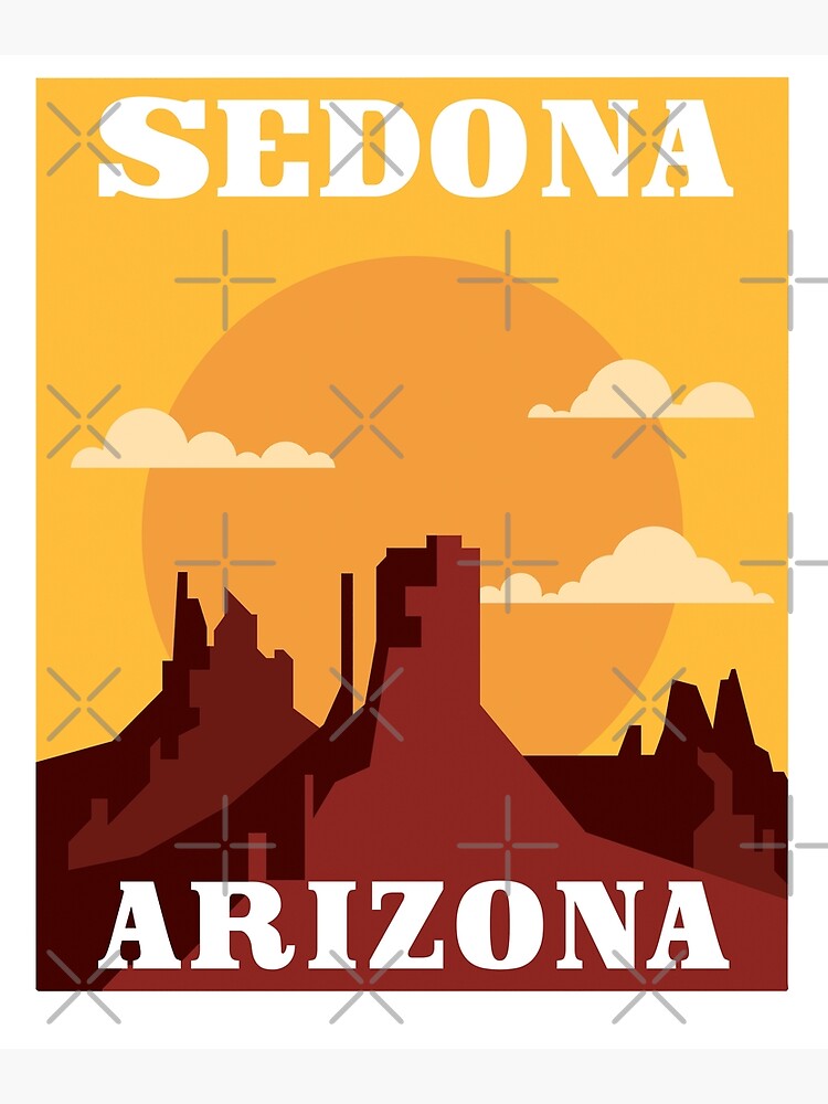 " Sedona Rocks Arizona Vacation - Vintage Sedona Arizona" Poster for ...