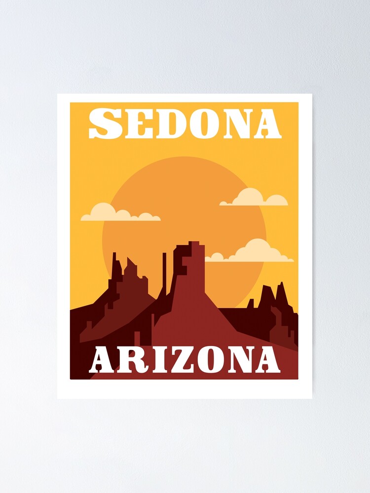 " Sedona Rocks Arizona Vacation - Vintage Sedona Arizona" Poster for ...