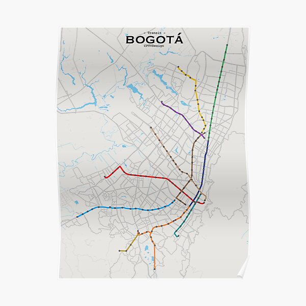 "Bogota Transit Map" Poster by CPTVDesign | Redbubble