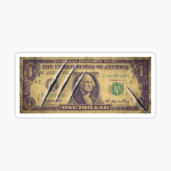 "one dollar" Sticker for Sale by kastrosid133 | Redbubble