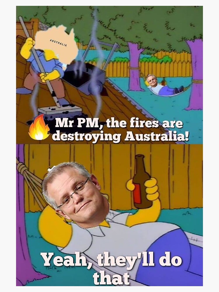 "Scomo - PM fires" Sticker for Sale by OllieO11 | Redbubble