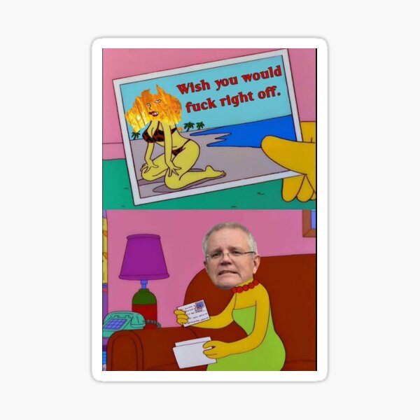 "Scomo - postcard" Sticker for Sale by OllieO11 | Redbubble