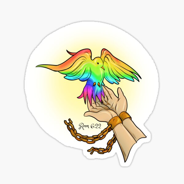 "Christian design broken chains" Sticker by pureheartvision | Redbubble