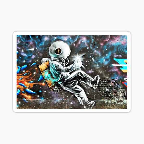 "Graffiti Style Space Man" Sticker by UrbanMythology | Redbubble