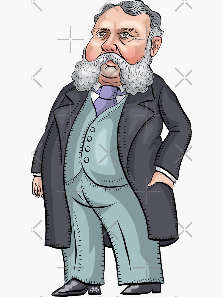 "President Chester A. Arthur" Sticker for Sale by MacKaycartoons ...