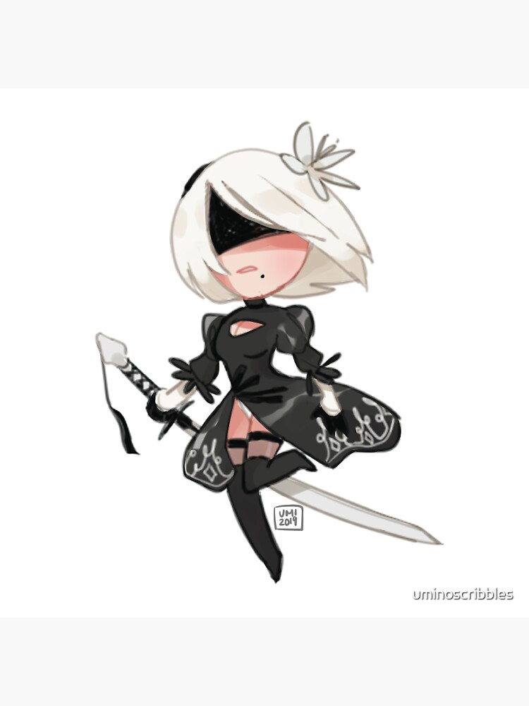 "2b Nier: Automata Chibi" Sticker for Sale by uminoscribbles | Redbubble