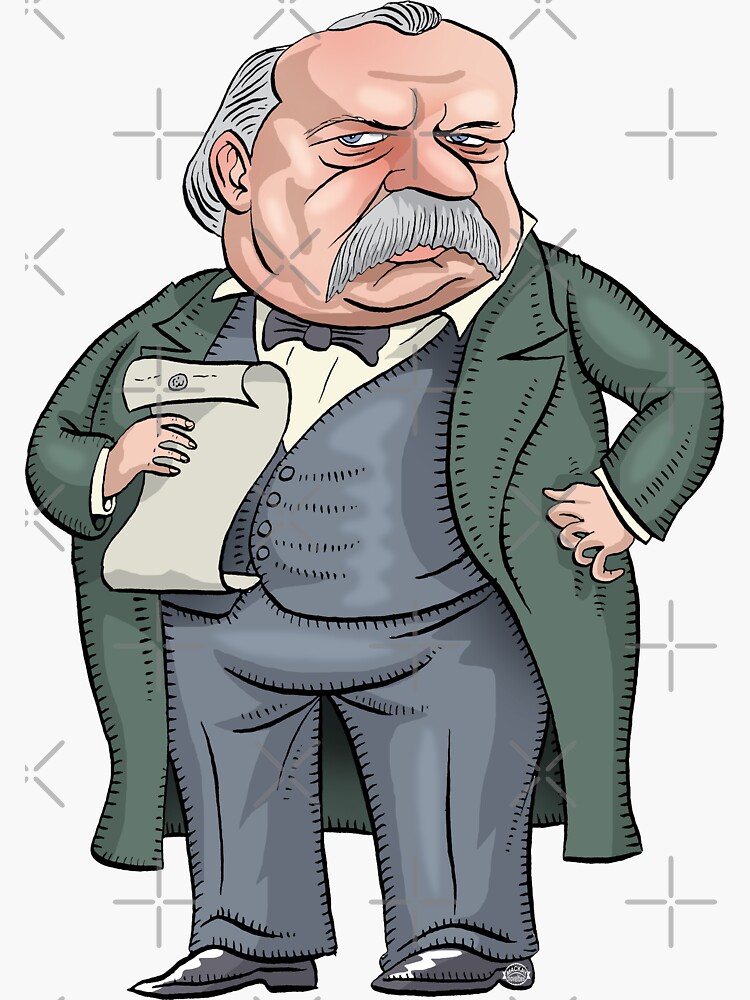 "President Grover Cleveland" Sticker for Sale by MacKaycartoons | Redbubble