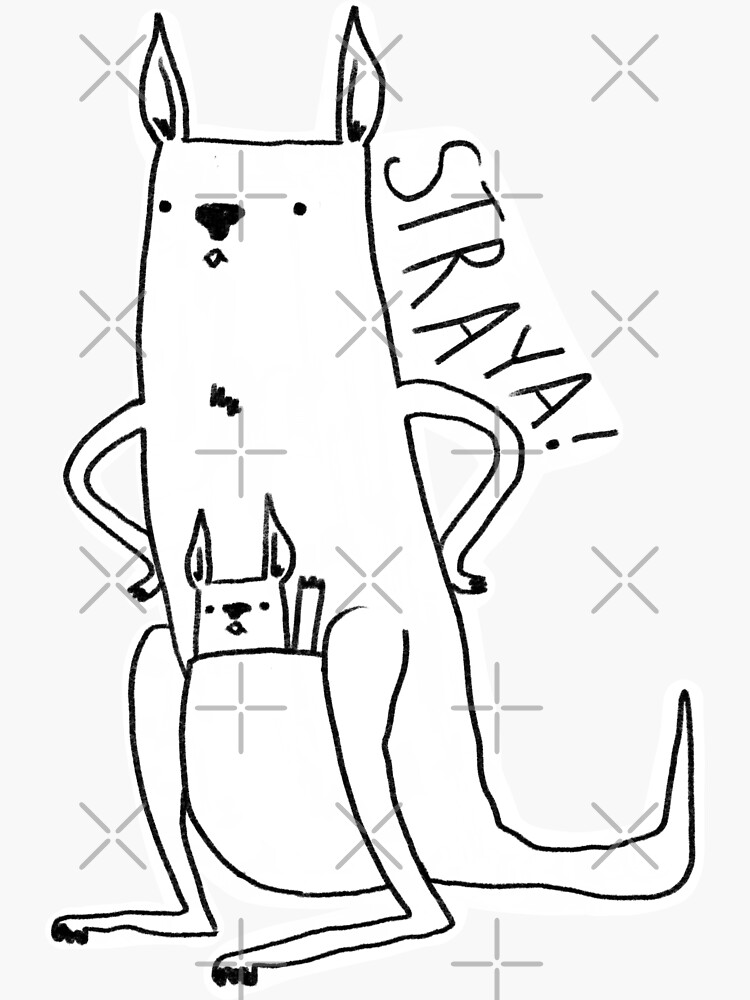 "Straya Roo" Sticker by itsaduckblur | Redbubble